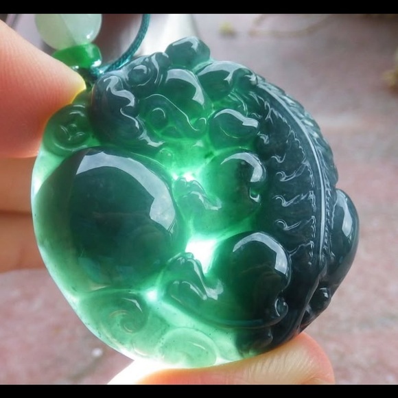 Accessories | Certificate Jadeite Jade Green Circle Pendant Dragon Pi ...